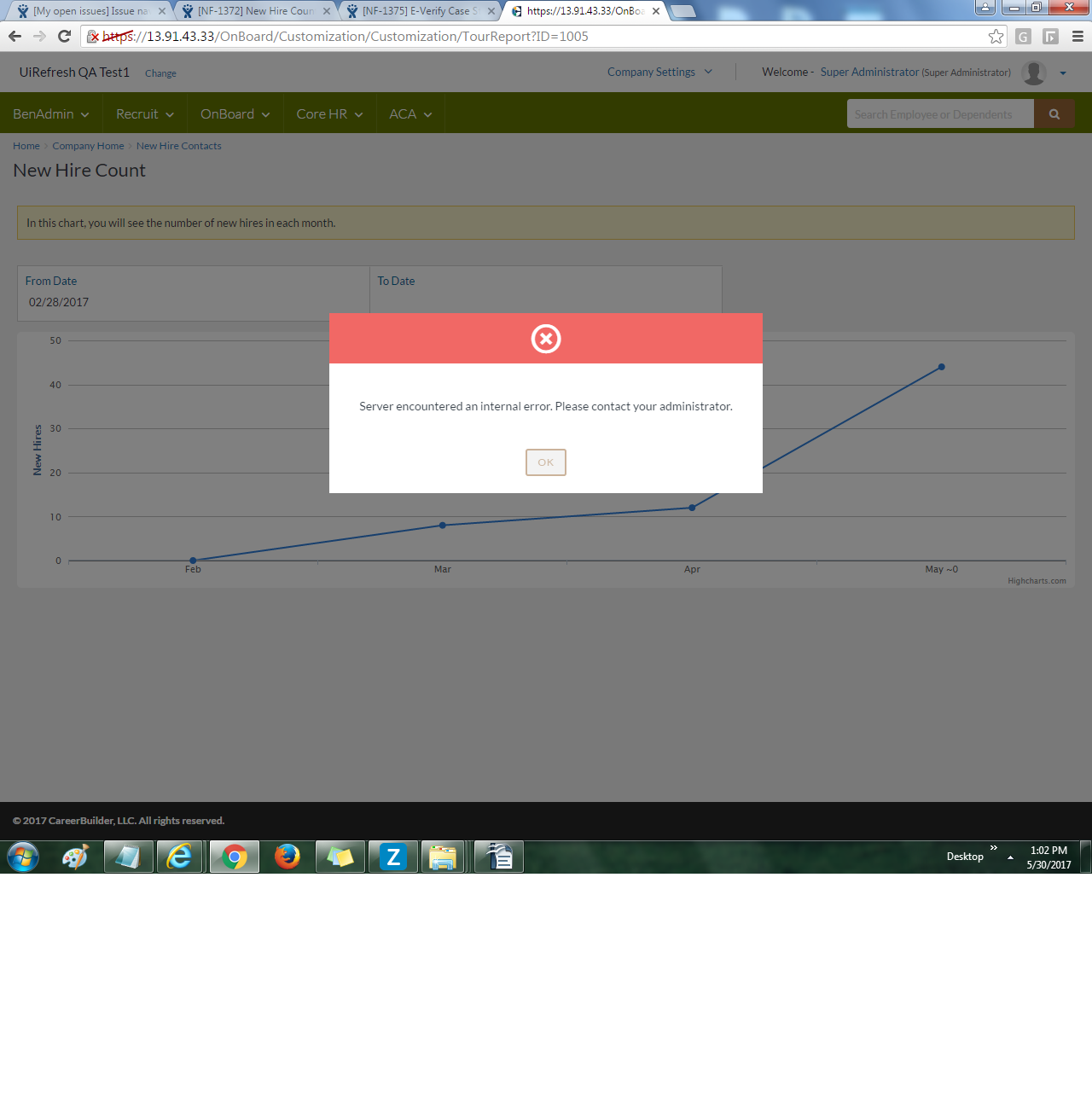 Nf 4173 Azure Onboard New Hire Count Report Server Error Occurred If To Date Removed